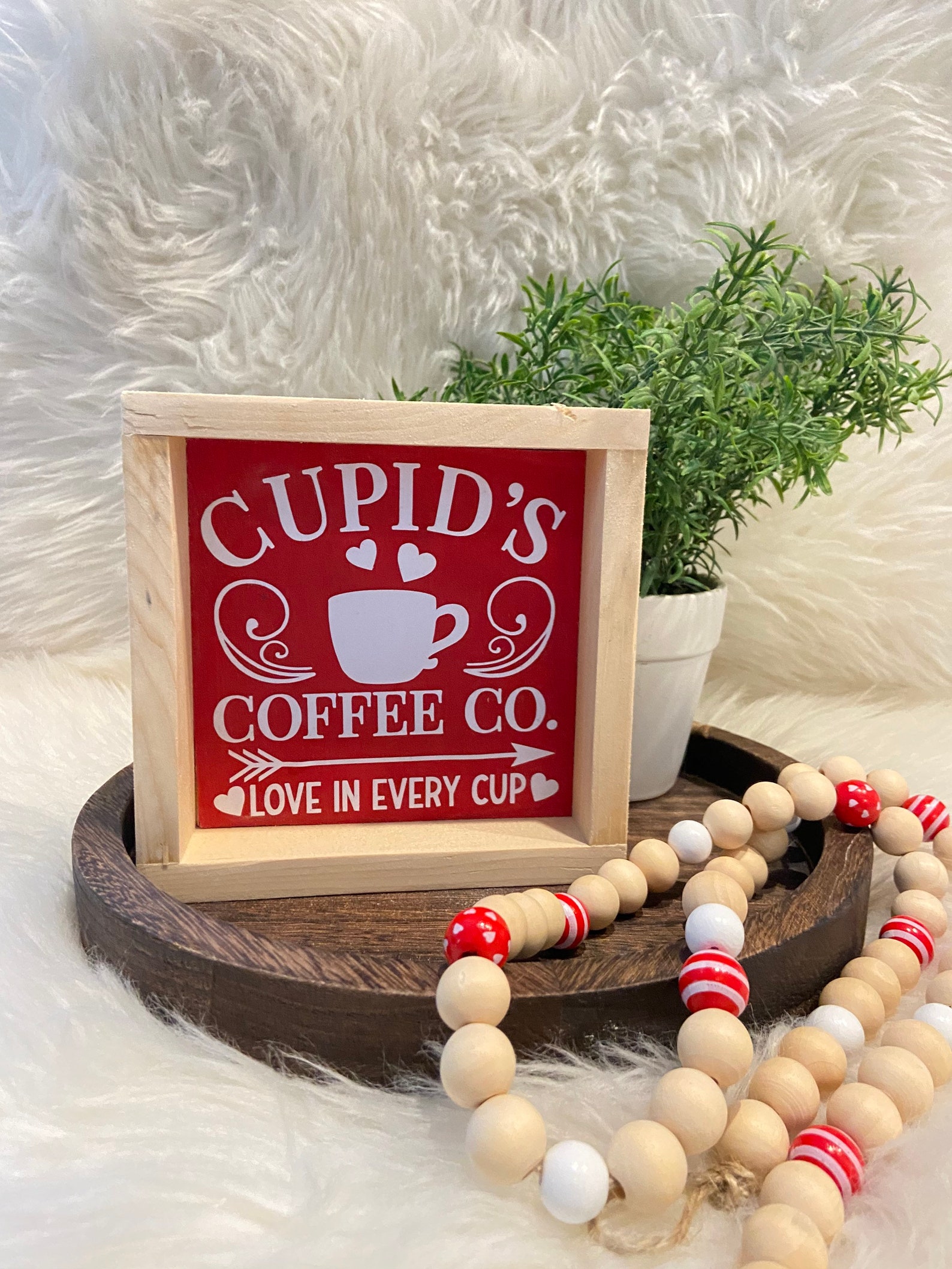 Valentines Day Coffee Bar Sign: Cupid Coffee Co. Reclaimed Wood Decor ...