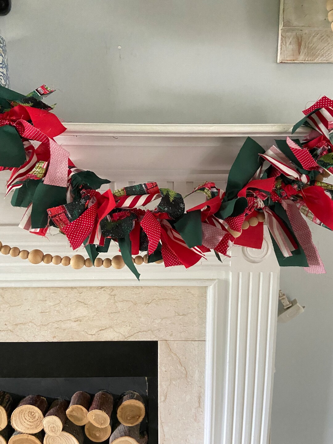 Christmas Rag Garland | Christmas Decor | Mini Rag Garland | Christmas ...