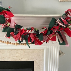 Christmas Rag Garland | Christmas Decor | Mini Rag Garland | Christmas ...