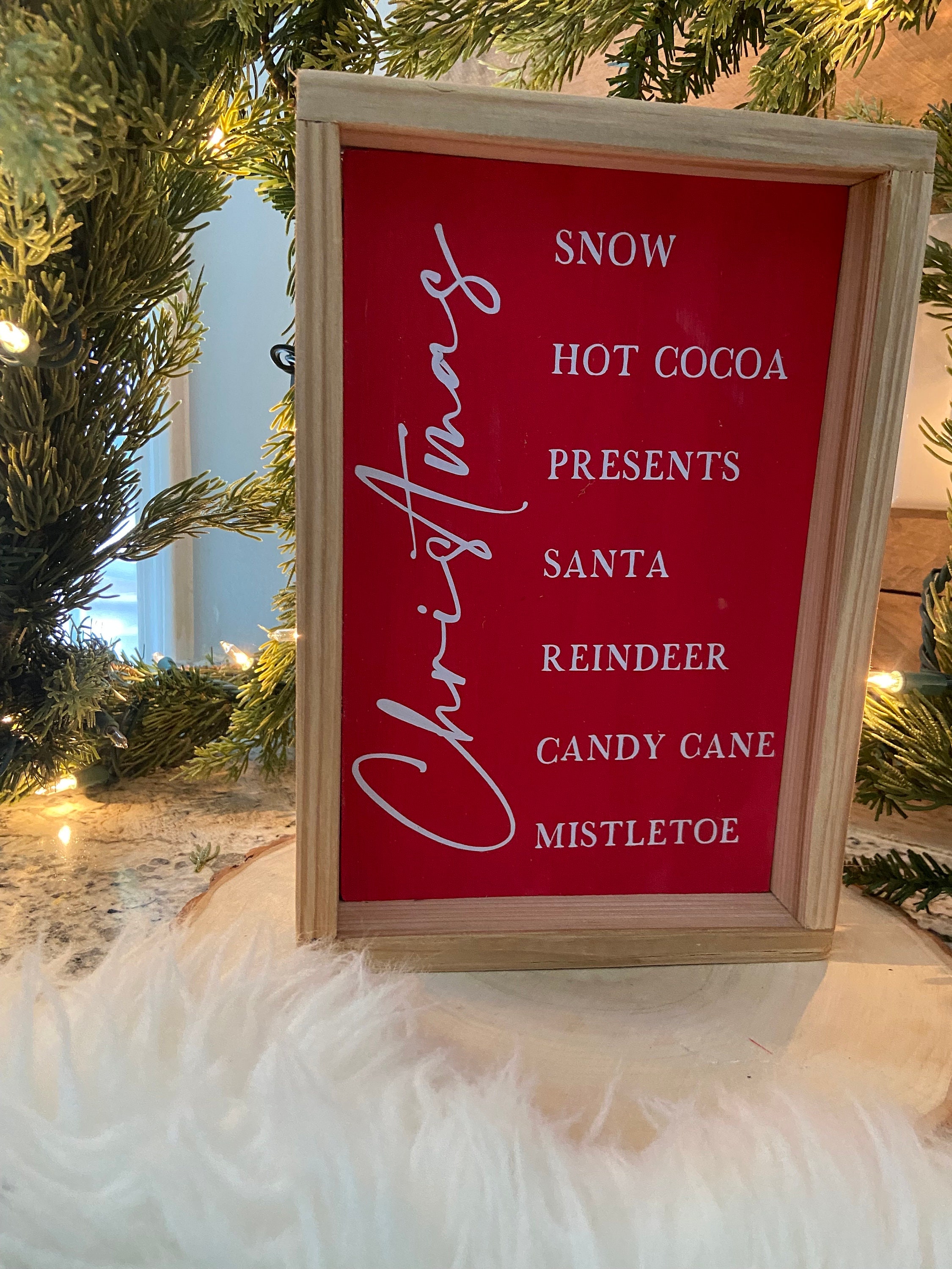 Handmade Christmas Sign: Red & White Holiday Favorites Decor - Etsy