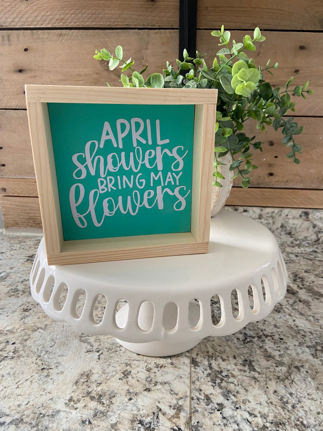 April Shower Bring May Flowers Sign | Spring Decor | Spring Sign | Boho ...