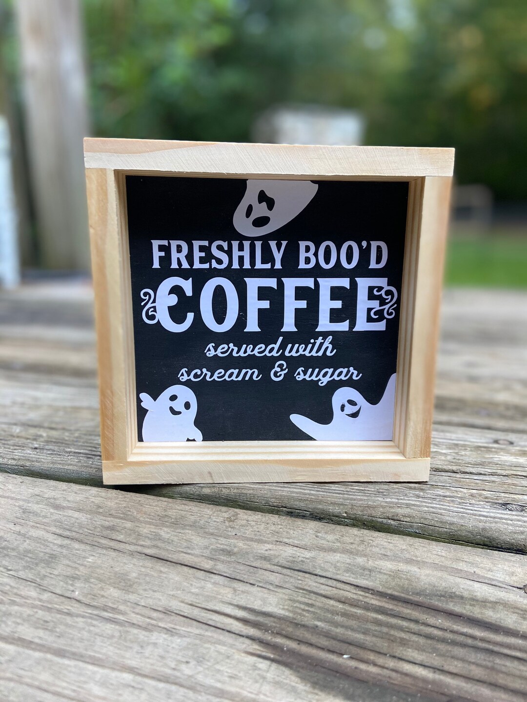 Halloween Decor Halloween Coffee Sign Freshly Bood Coffee Halloween ...