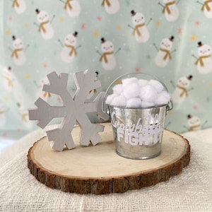 Snowball Fight Bundle Galvanized Bucket & Wooden Snowflake |winter ...