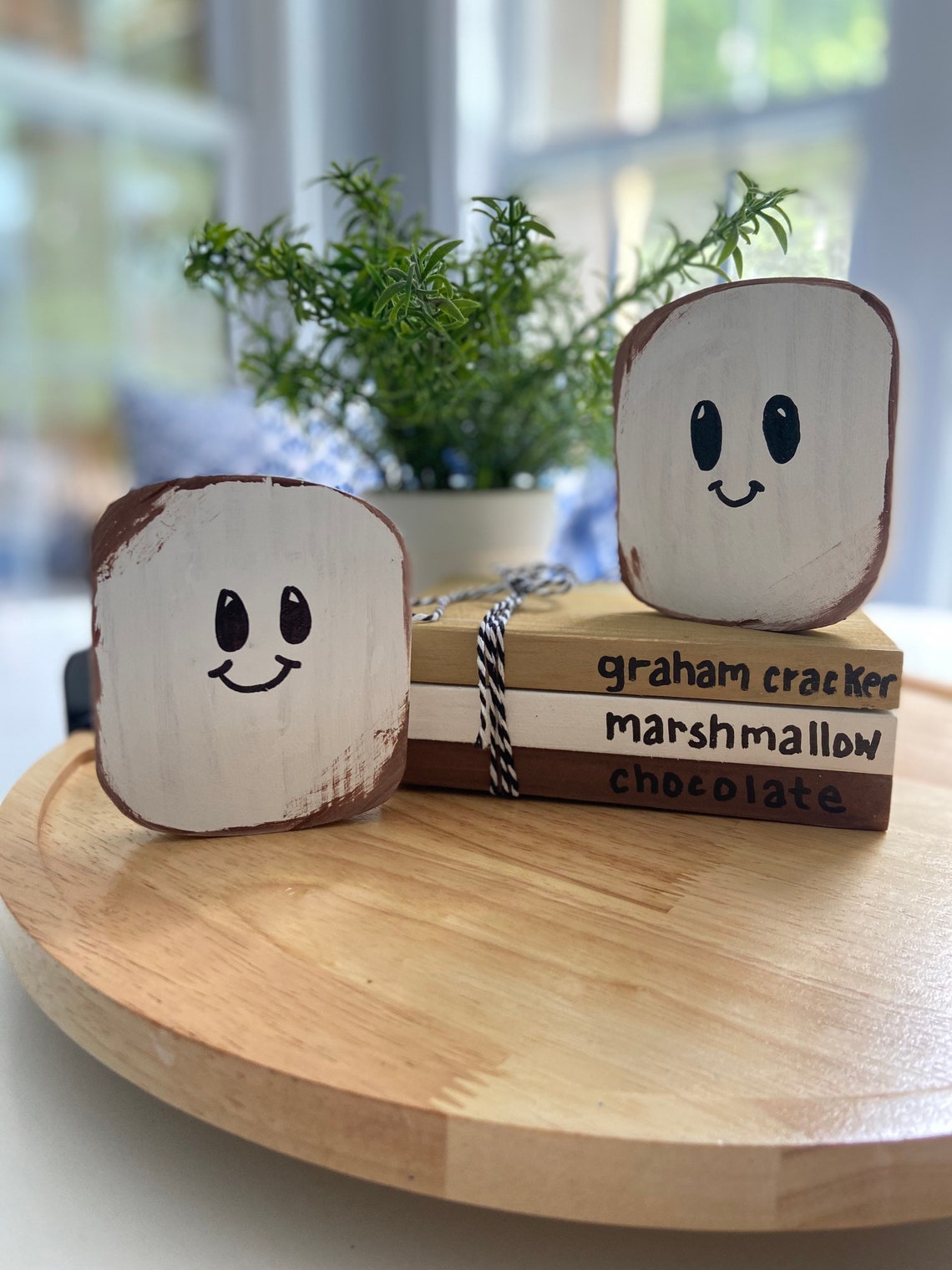 Smores Decor Bundle Smores Book Stack & Marshmallows | Etsy