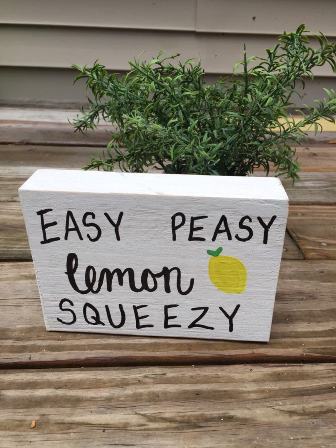 Easy Peasy Lemon Squeezy Handpainted Wood Sign Tiered Tray Decor - Etsy