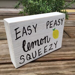 Easy Peasy Lemon Squeezy Handpainted Wood Sign Tiered Tray Decor - Etsy