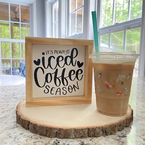 Iced Coffee Season Sign: Hand-painted Coffee Bar Decor - Etsy