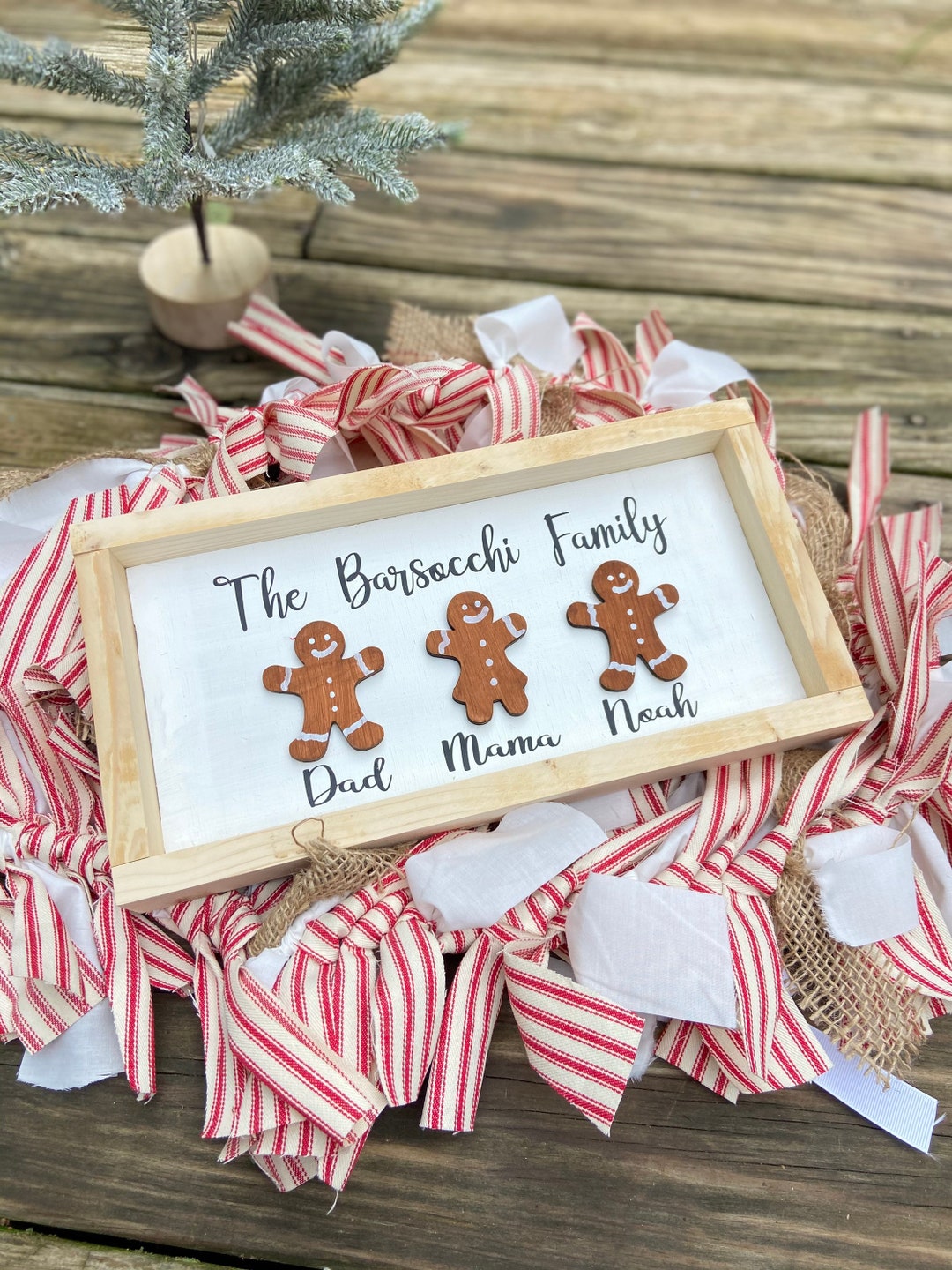 Personalized Gingerbread Family Sign: Laser Cut Wood Christmas Decor - Etsy
