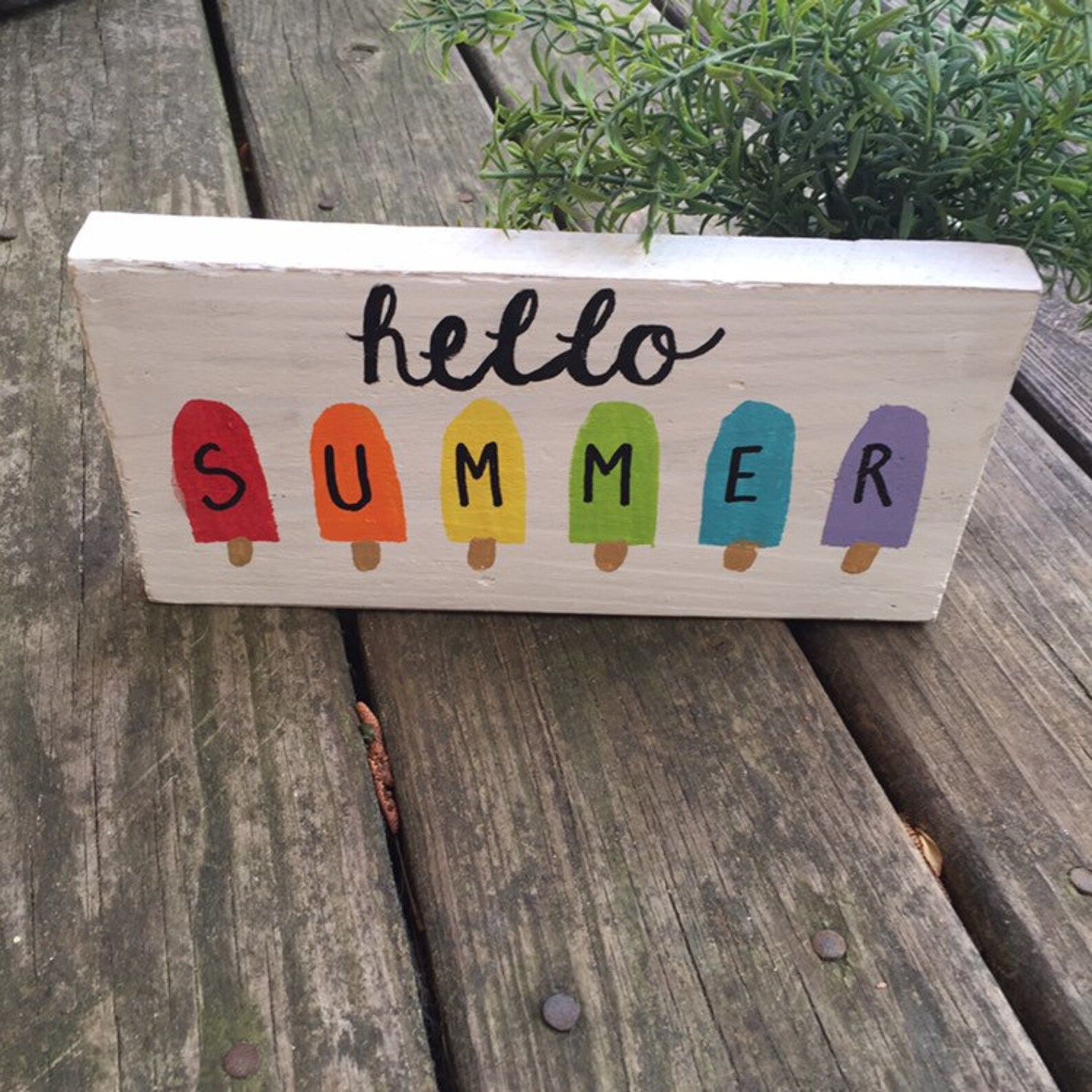 Hello Summer Sign Popsicle Sign Tiered Tray Decor Summer - Etsy