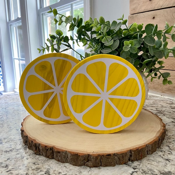 Lemon Tiered Tray Decor - Etsy