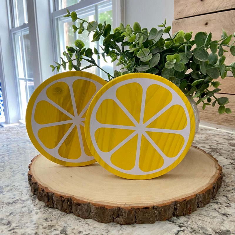 Lemon Tiered Tray Decor - Etsy