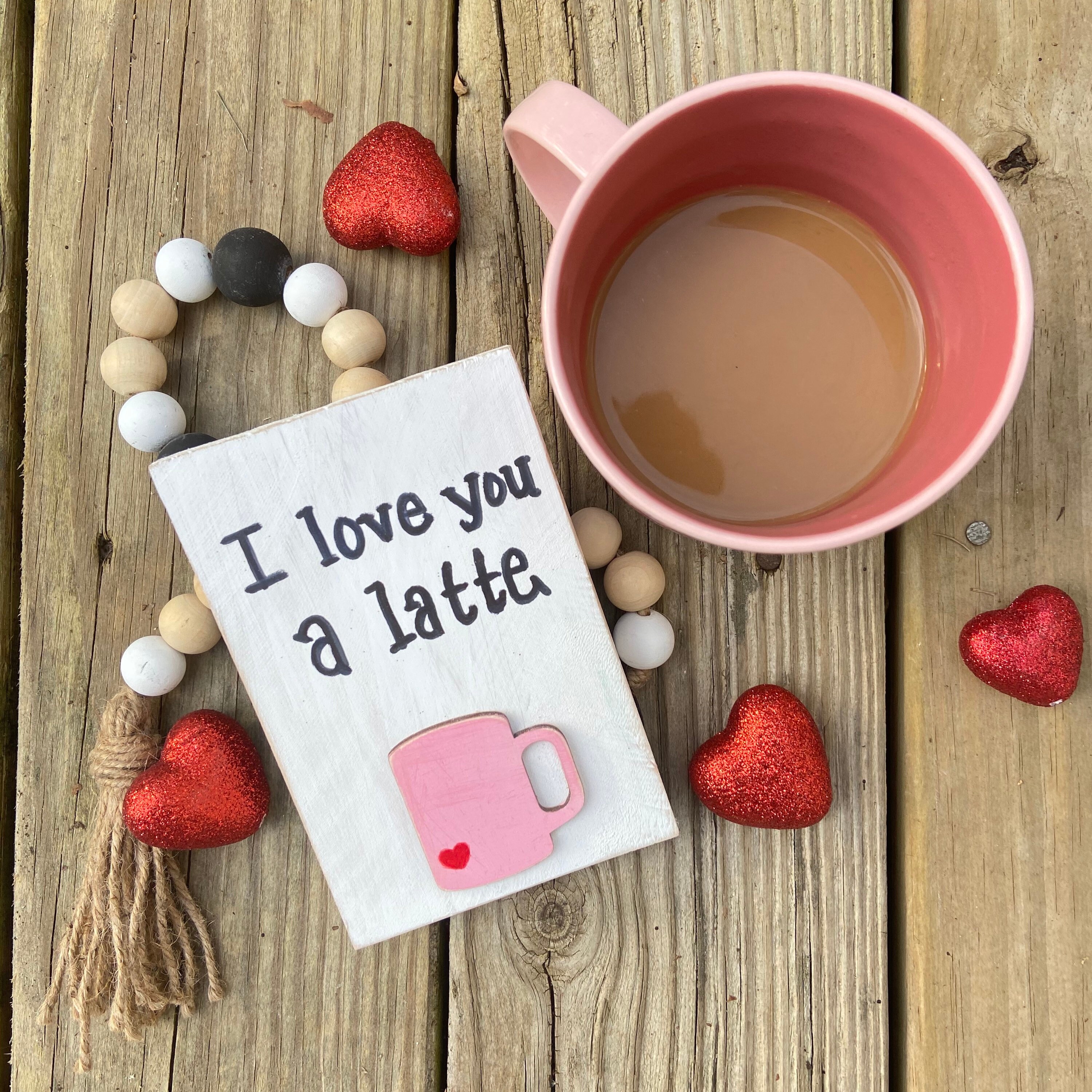 I Love You a Latte Wooden Block 4x6 Sign Tiered Tray Decor - Etsy