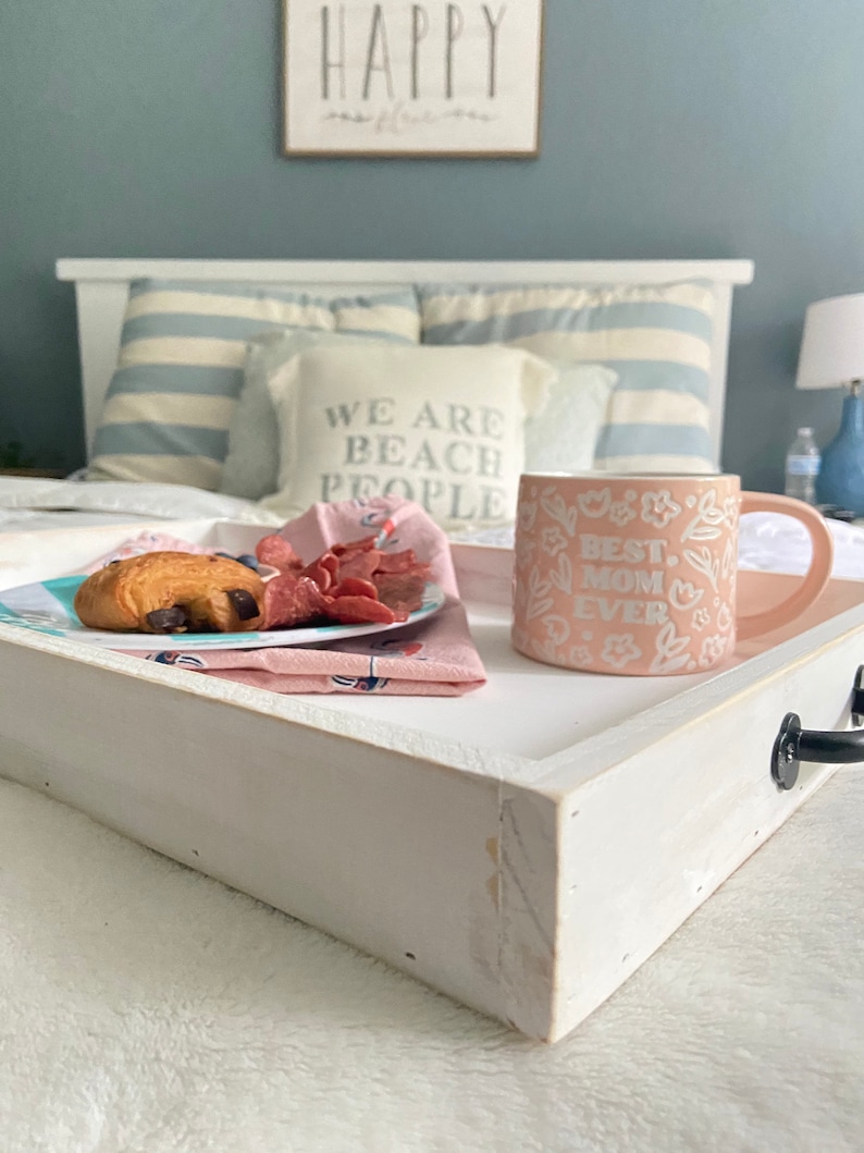 White Farmhouse Coffee Table Tray, Coffee Tray, Ottoman Tray , Serving ...