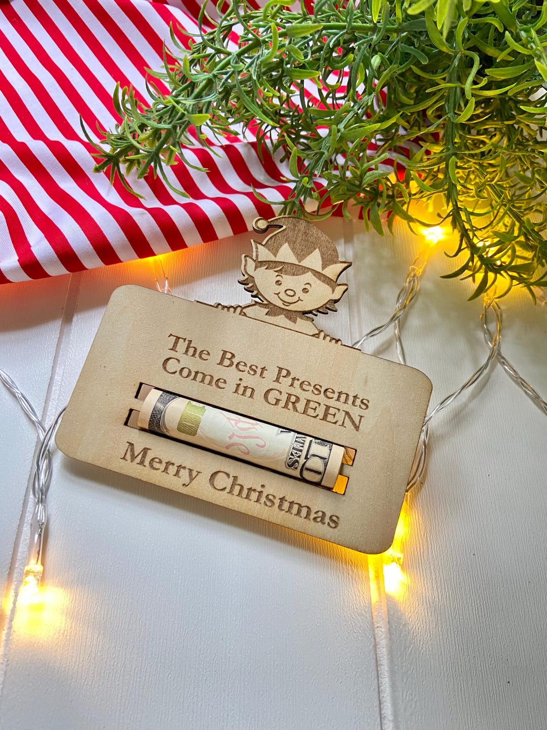 Christmas Money Holder | Elf Cash Money Gift Idea | Laser Engraved ...