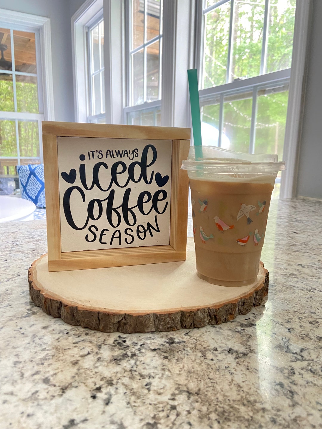 Iced Coffee Season Sign: Hand-painted Coffee Bar Decor - Etsy