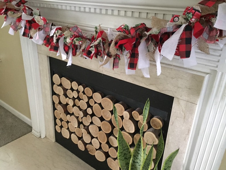Christmas Rag Garland Red Truck Garland Red Truck Decor - Etsy