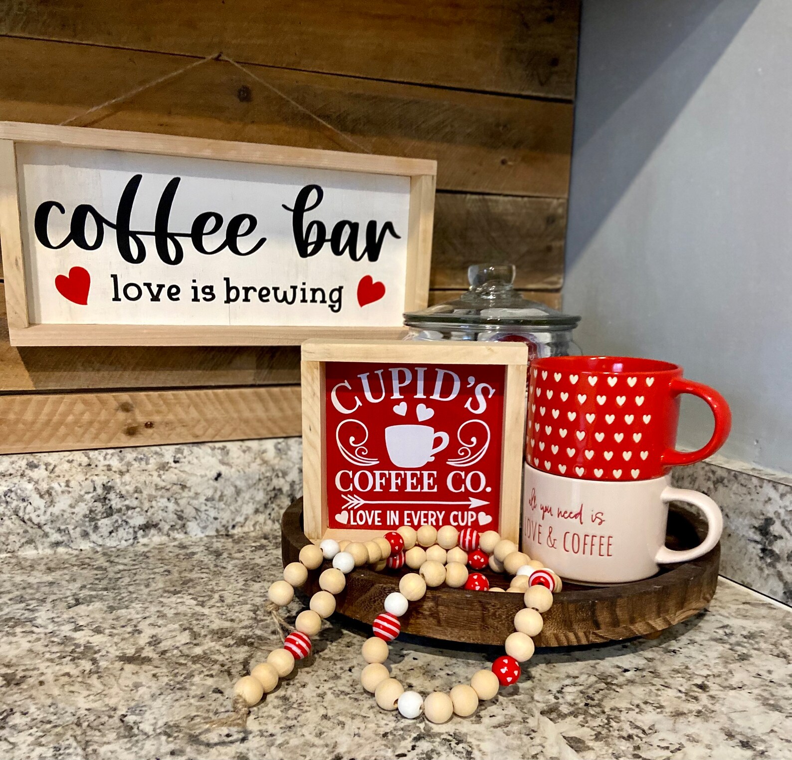 Valentines Day Coffee Bar Sign: Cupid Coffee Co. Reclaimed Wood Decor ...