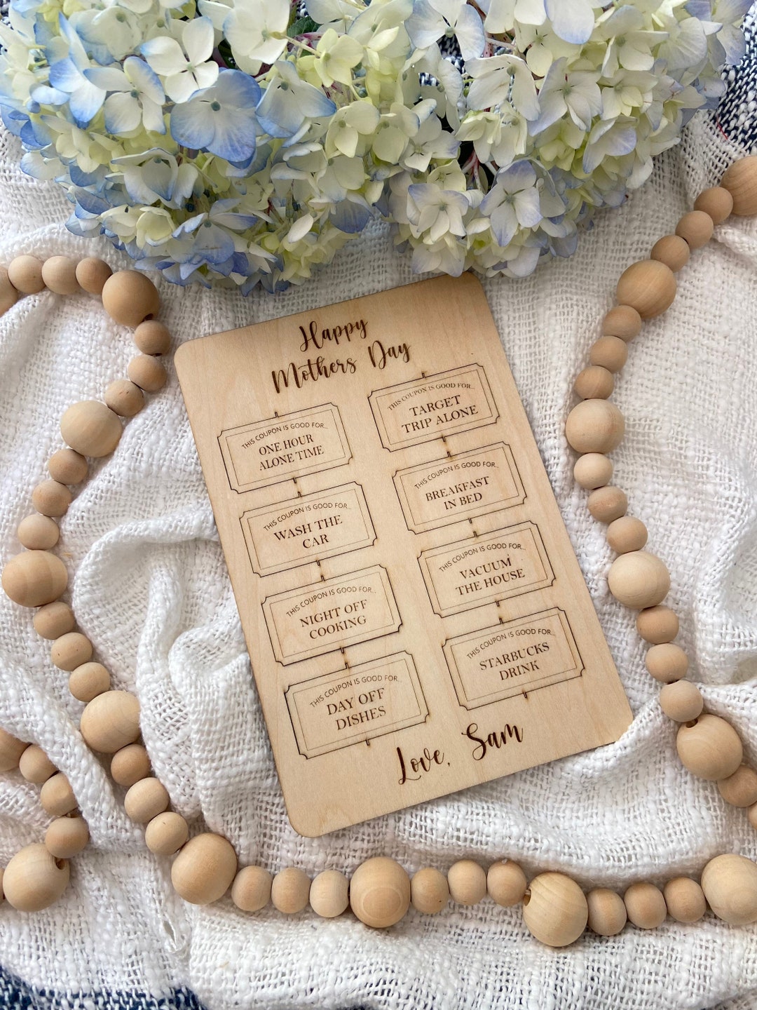 Mothers Day Gift | Mothers Day Coupons | Mothers Day Sign | Wood ...