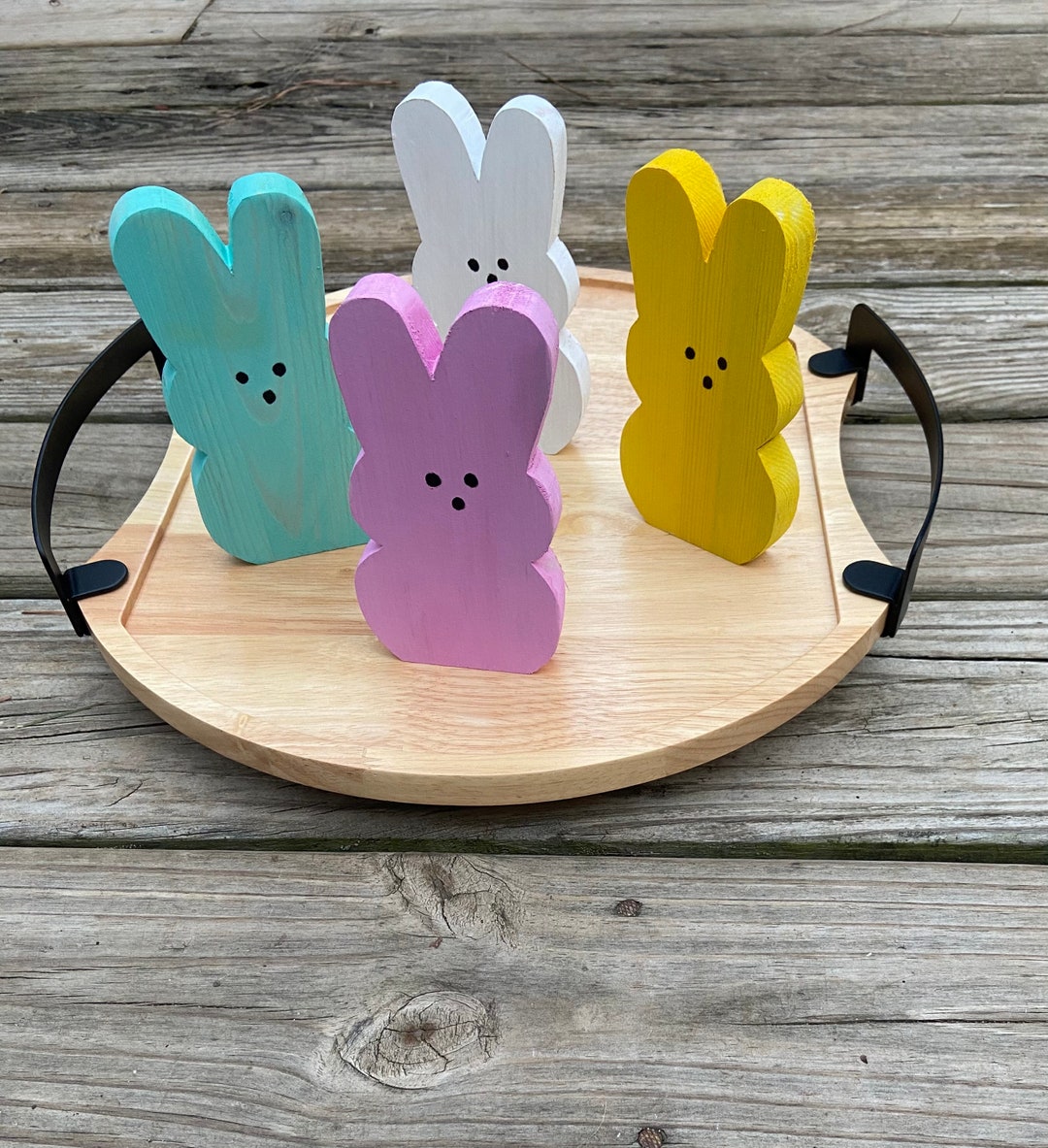 Easter Decor | Wooden Peeps | Easter Peeps | Easter Tiered Tray | Bunny ...