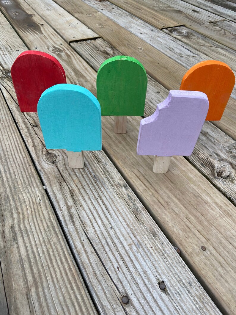 Set of 5 Wooden Popsicles Summer Tiered Tray Decor - Etsy