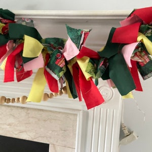 Christmas Rag Garland | Christmas Decor | Mini Rag Garland | Boho ...