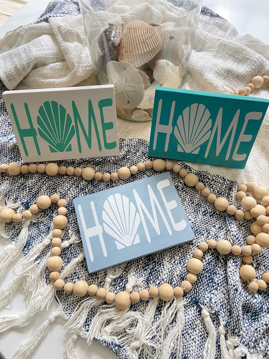 Coastal Home Sign | Beach Tiered Tray Decor | Coastal Decor | Coastal ...