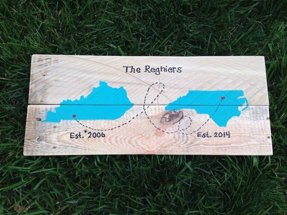 Reclaimed wood Personalized State Sign with name and | Etsy