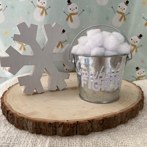 Snowball Fight Bundle Galvanized Bucket & Wooden Snowflake |winter ...