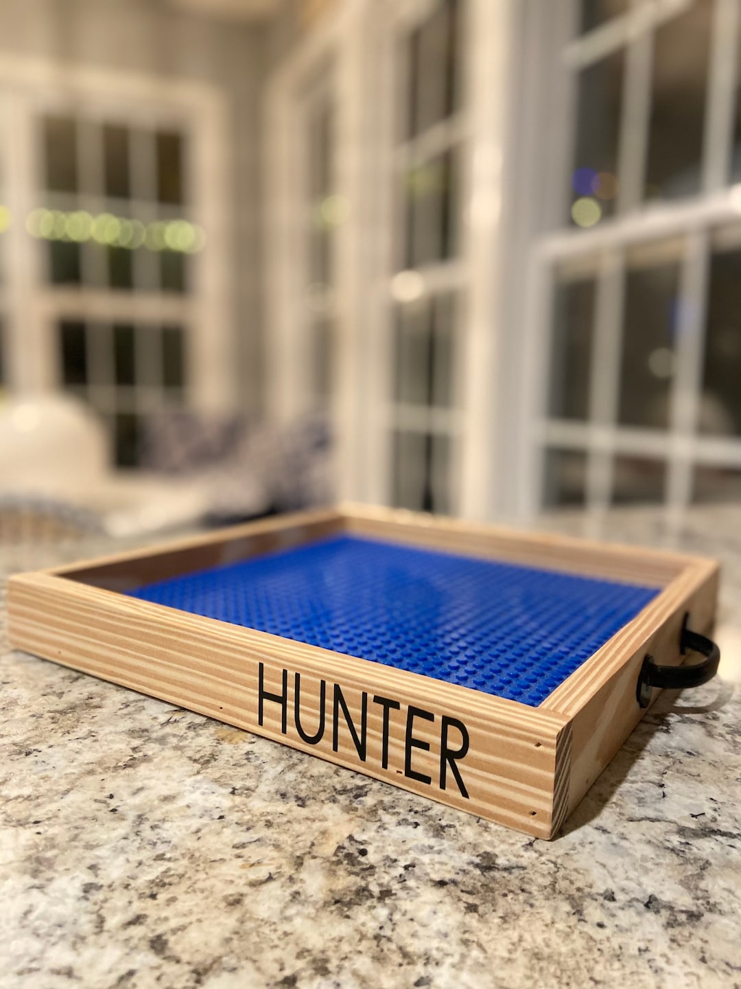 Personalized Building Block Tray: 10x10 Wooden Montessori Toy Christmas ...