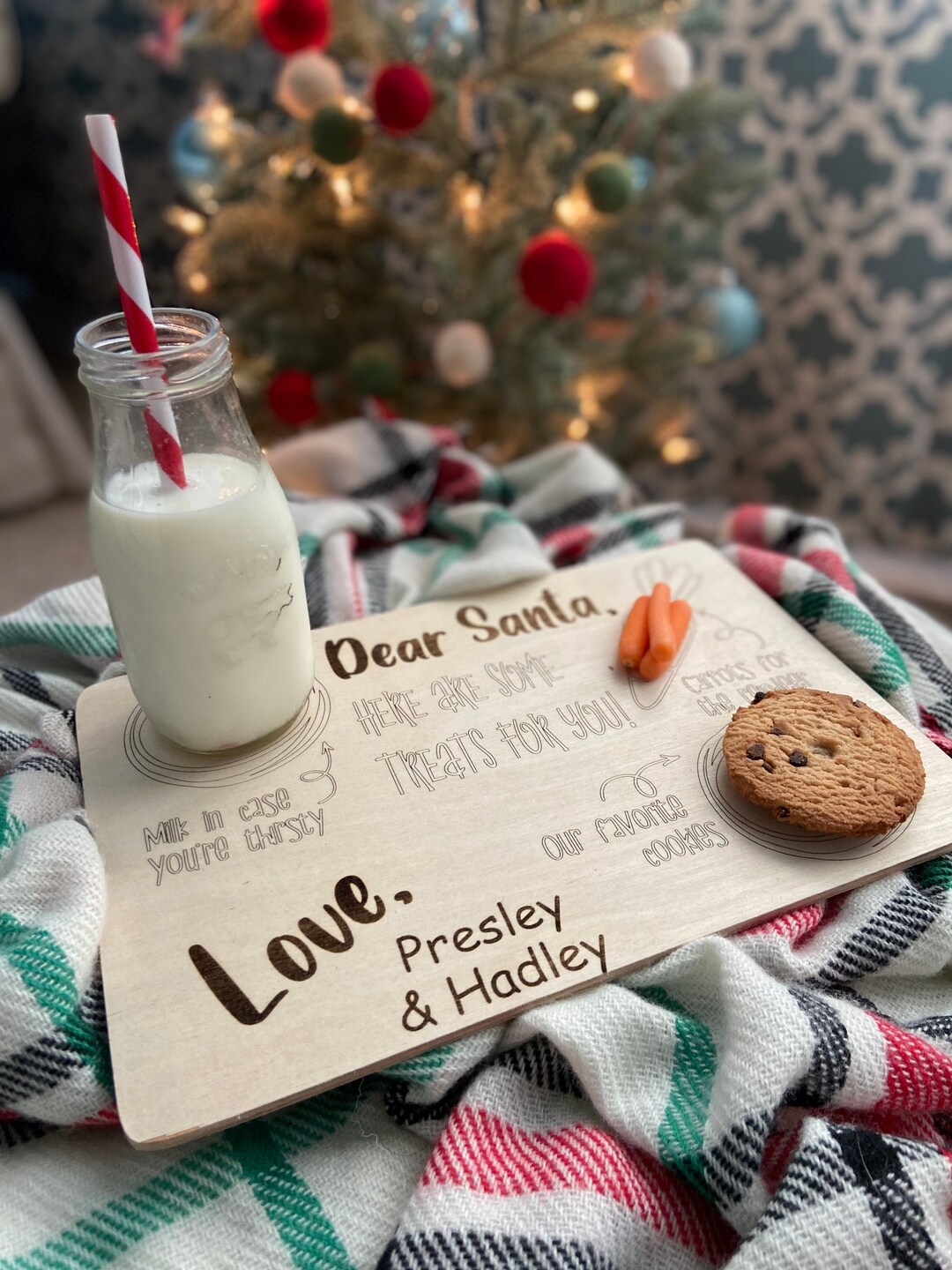 Personalized Christmas Eve Santa Tray: Laser Engraved Birch Wood - Etsy
