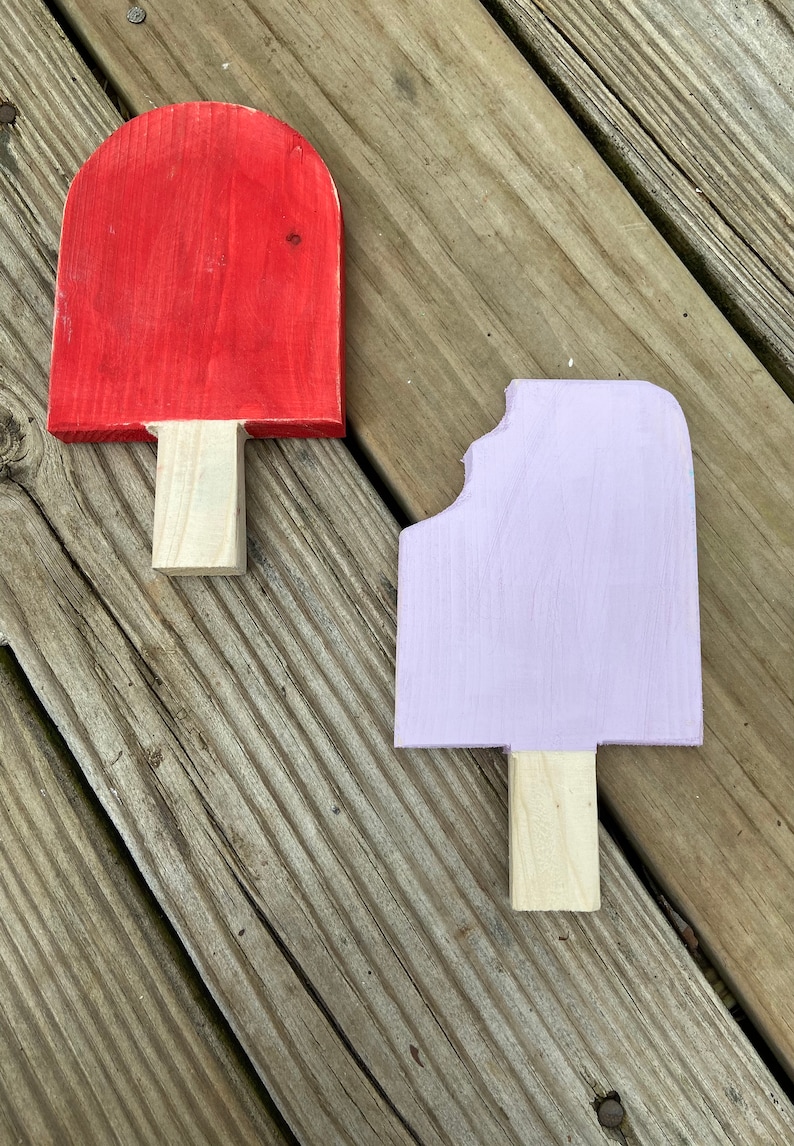 Set of 5 Wooden Popsicles Summer Tiered Tray Decor - Etsy