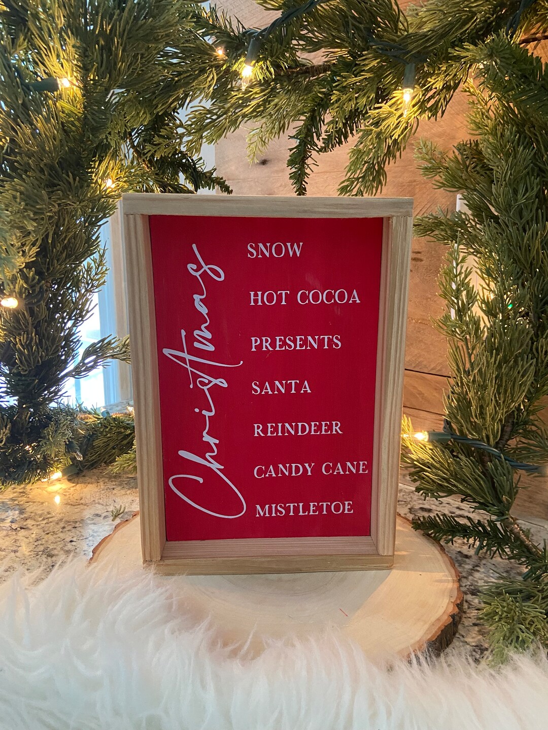 Handmade Christmas Sign: Red & White Holiday Favorites Decor - Etsy