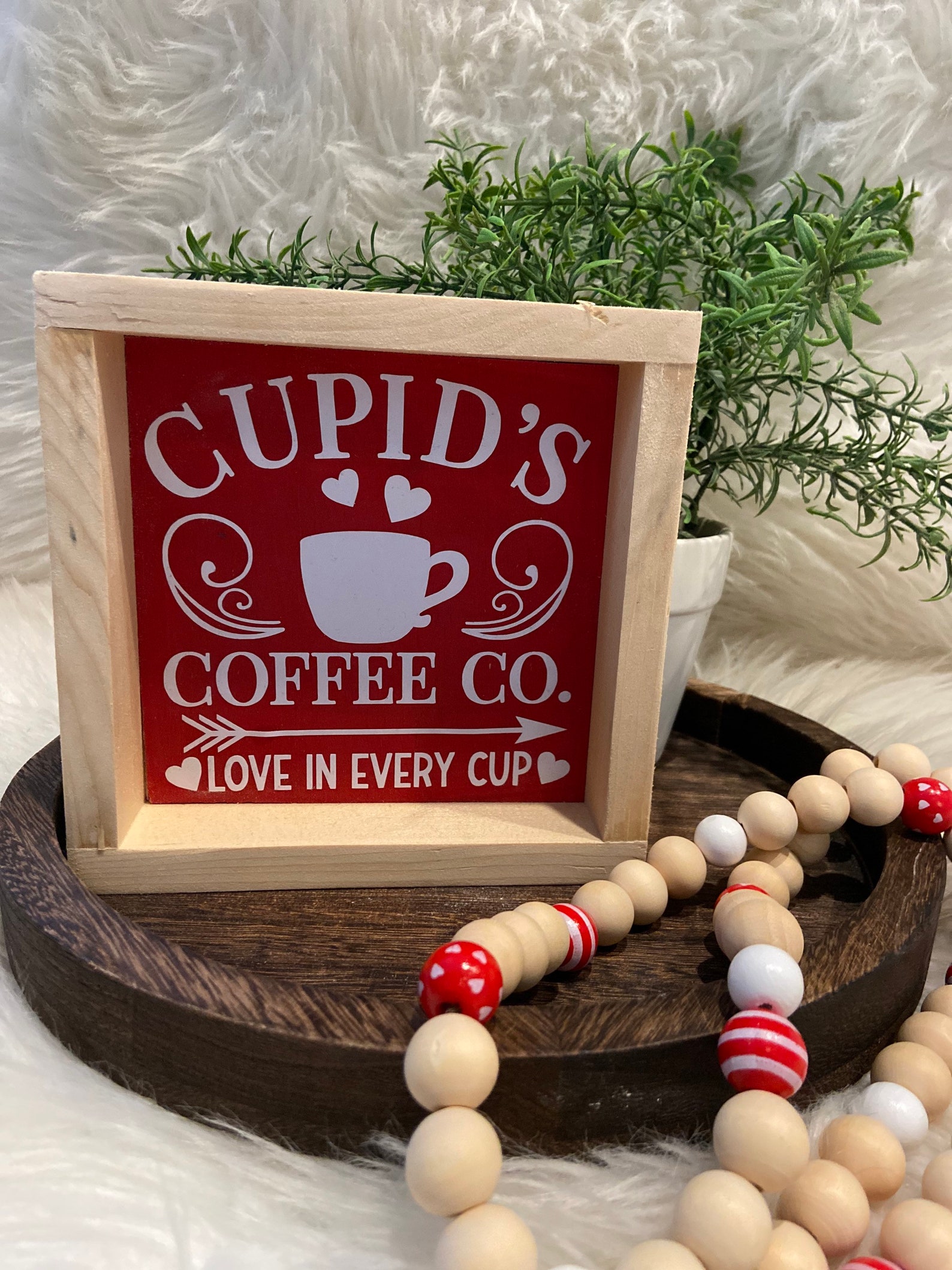 Valentines Day Coffee Bar Sign: Cupid Coffee Co. Reclaimed Wood Decor ...