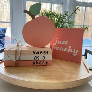 Summer Tiered Tray Decor | Peaches Decor | Peach Book Stack | Just ...