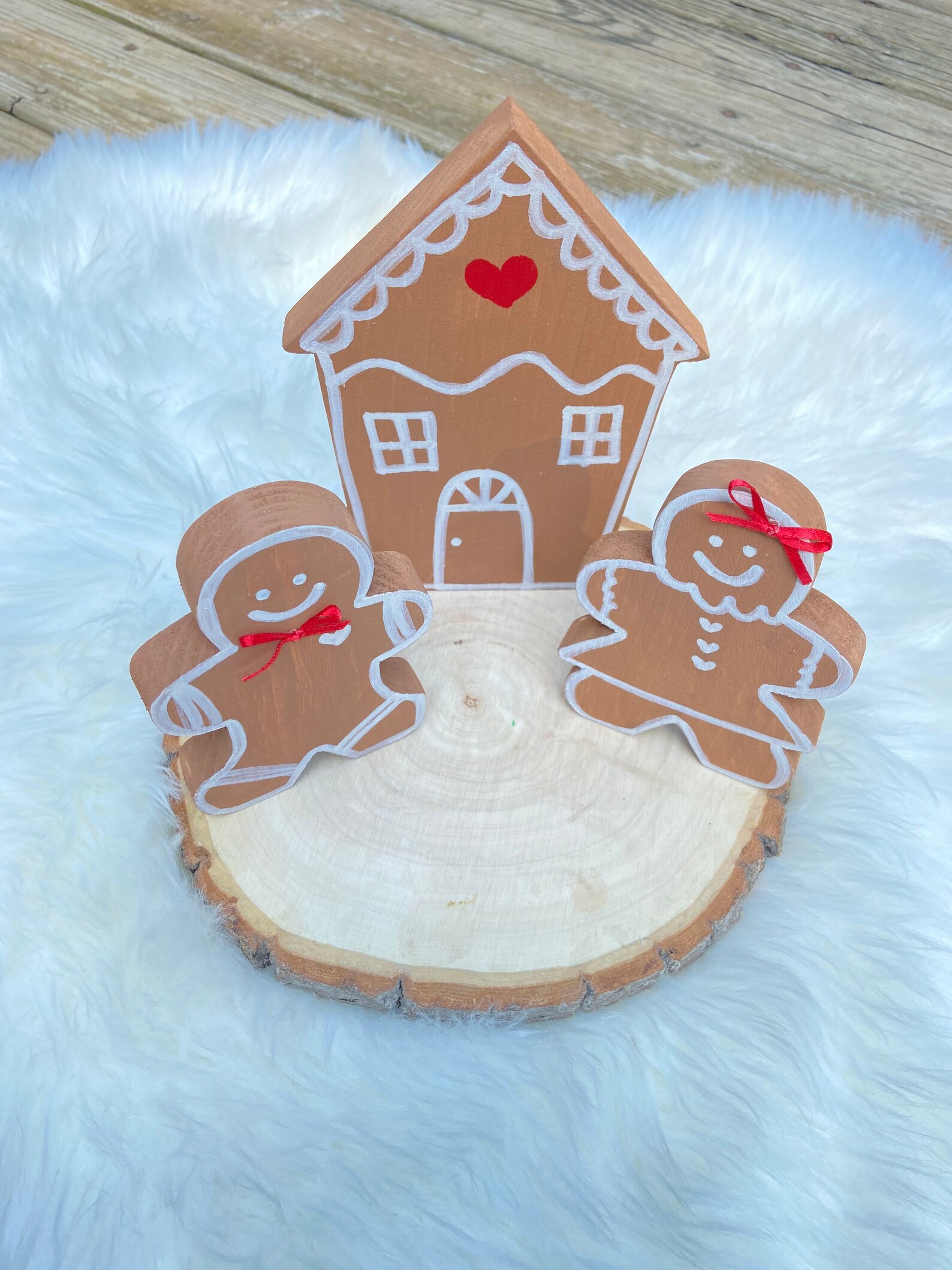 Wooden Gingerbread House Gingerbread Tiered Tray Decor - Etsy