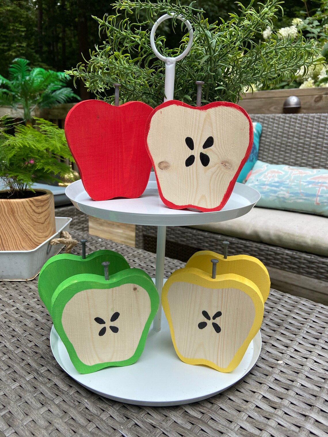 Wooden Apple Slice Apple Decor Fall Decor Apple Tiered - Etsy