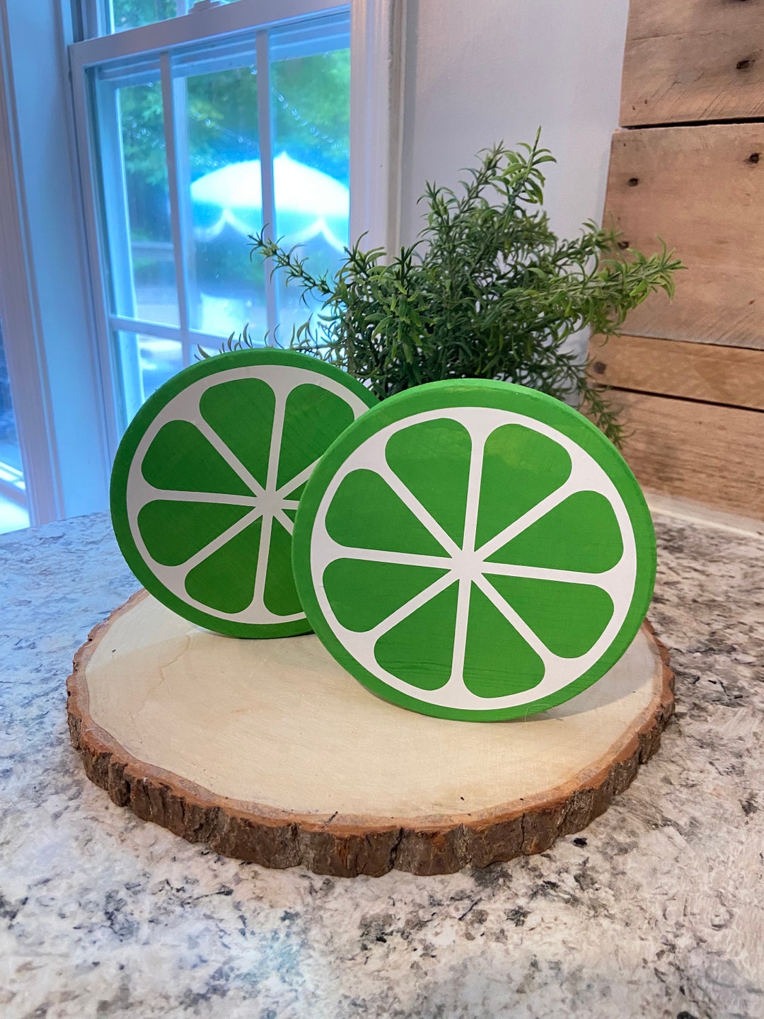 Lime Decor | Wooden Lime Slices | Margarita Decor | Wood Lime Slices ...
