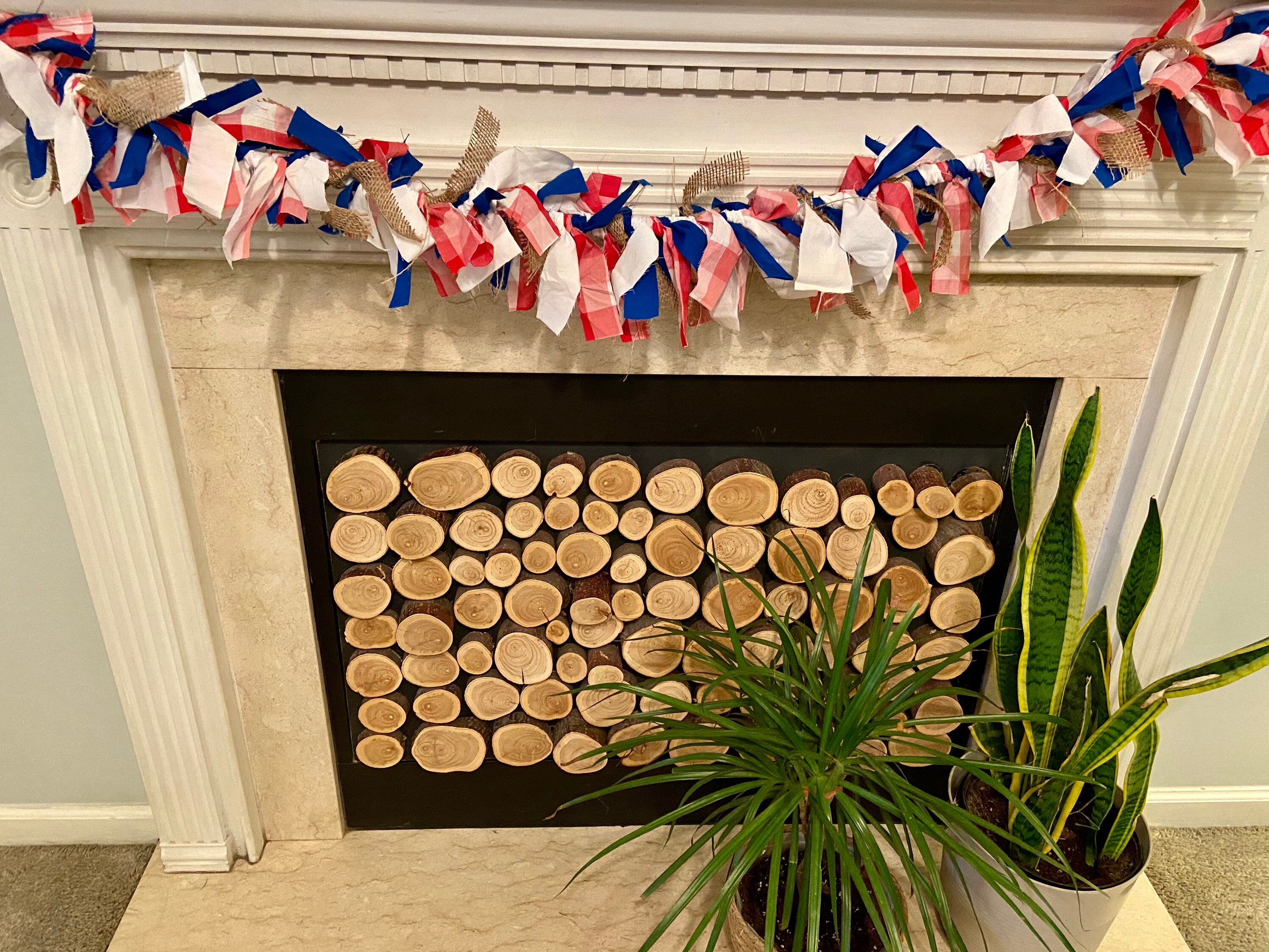 Patriotic Bundle 3 Wooden Firecrackers Fireworks & Rag Garland 4th of ...