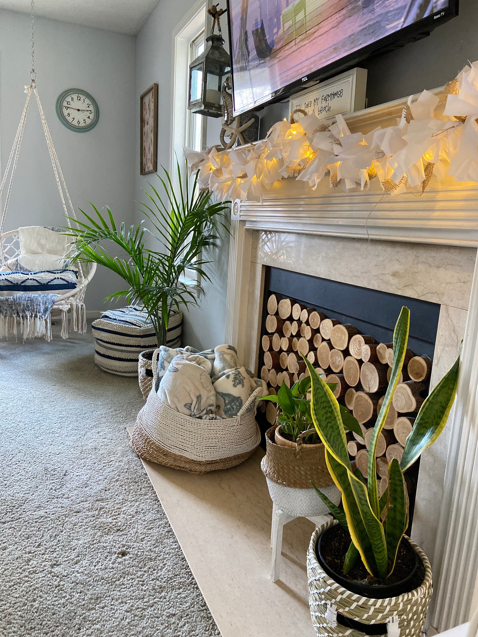 Lighted Rag Garland Christmas Garland With Lights Light up - Etsy