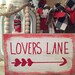 Lovers Lane Valentines Day Wooden Sign Perfect for Tiered Trays ...
