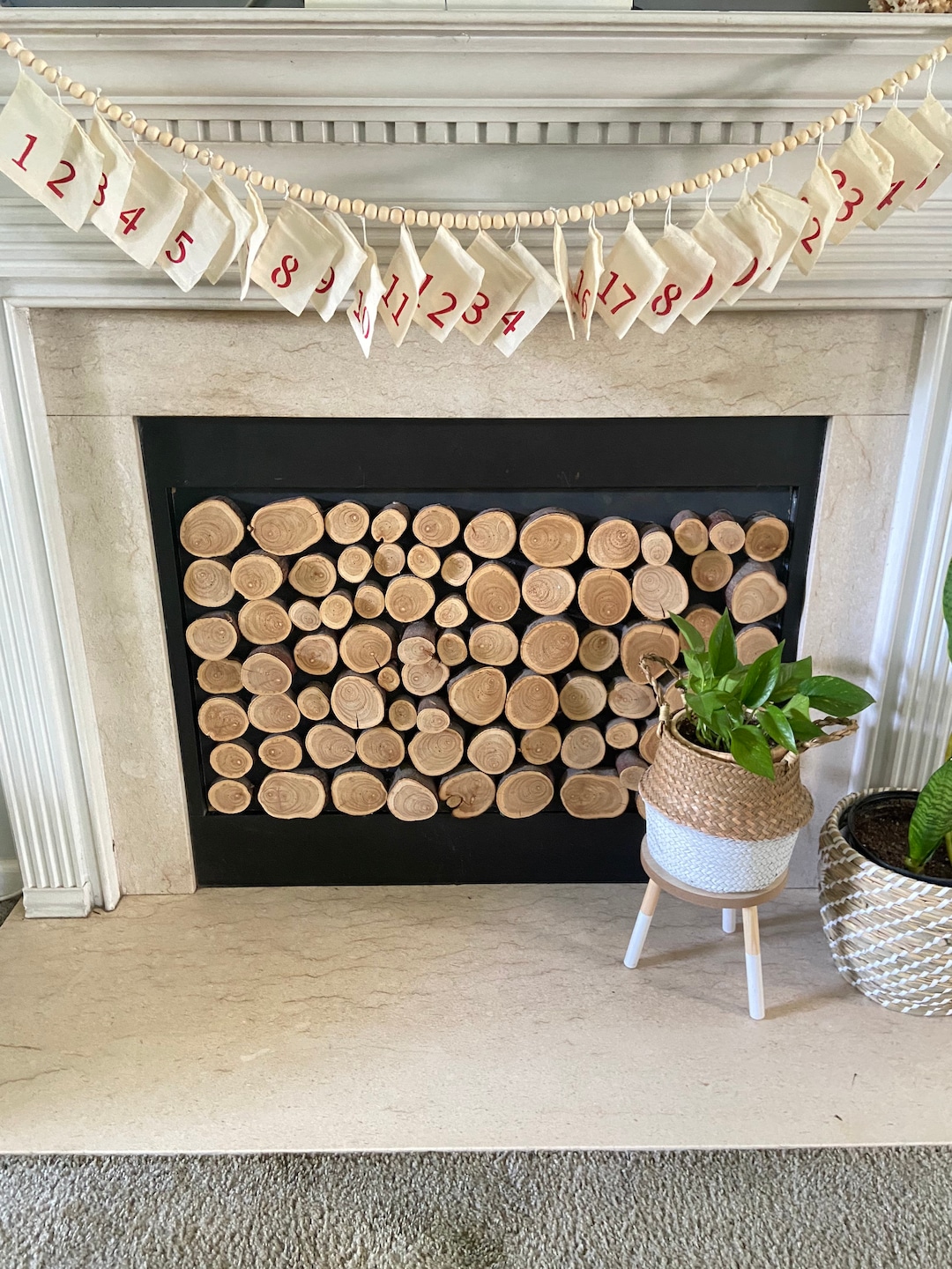 Boho Christmas Advent Calendar Garland: Christmas Garland | Countdown ...