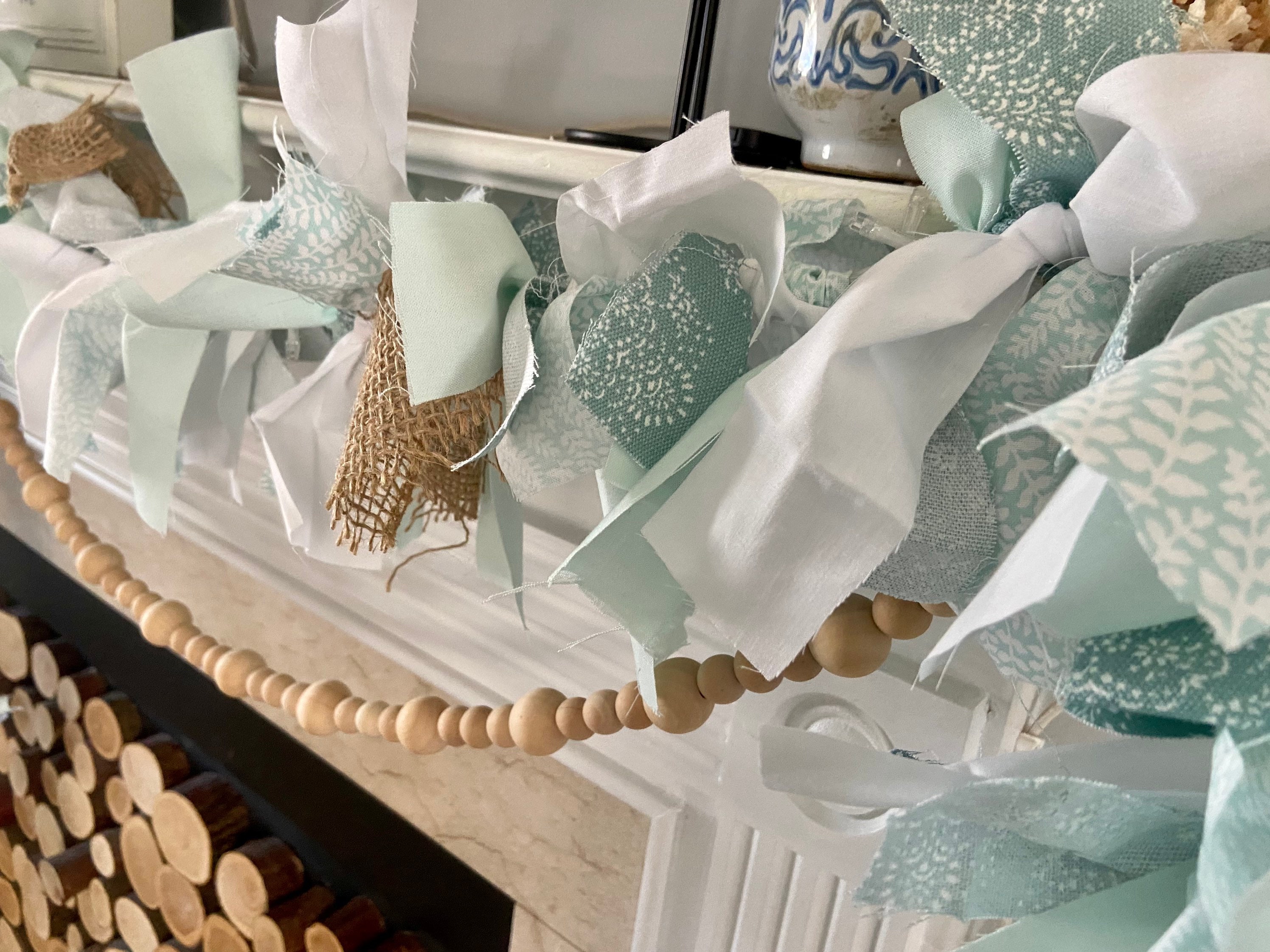 Coastal Rag Garland Coastal Decor Coastal Farmhouse - Etsy