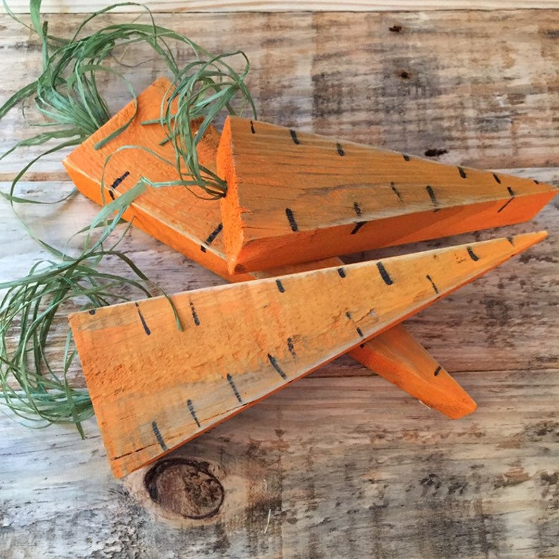 Easter Decor Set of 3 Wooden Carrots Farmhouse Decor - Etsy