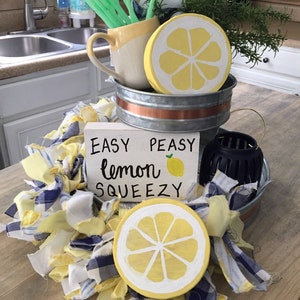 Easy Peasy Lemon Squeezy Handpainted Wood Sign Tiered Tray Decor - Etsy