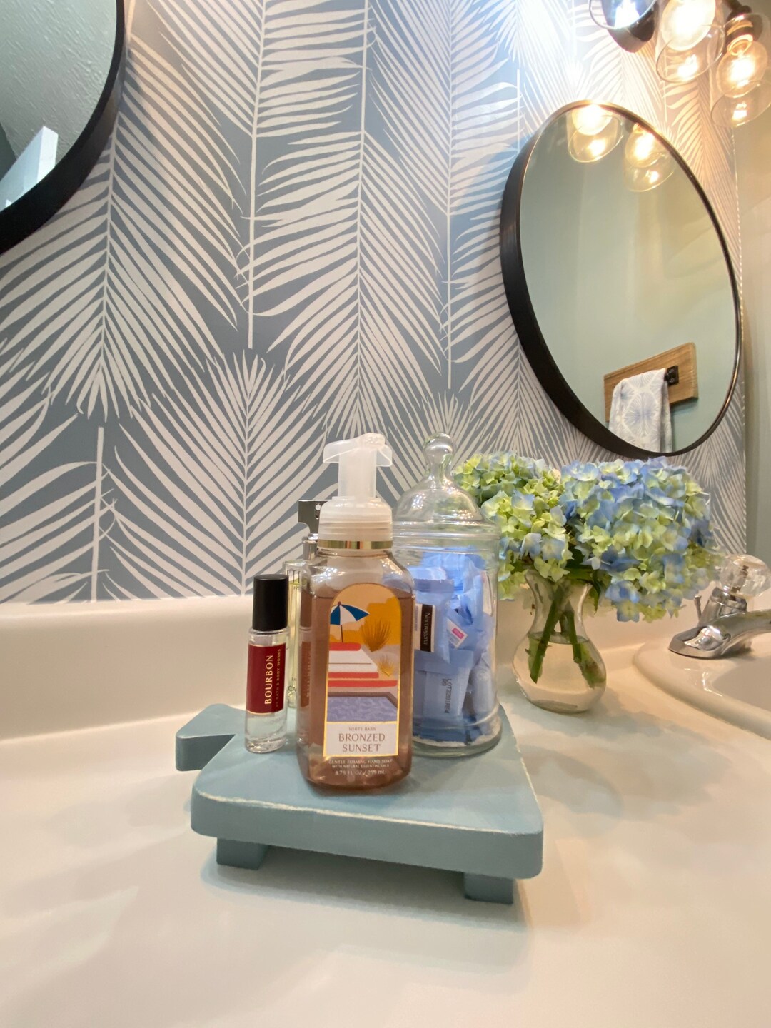 Bathroom Sink Riser Tray , Coastal Blue , Coastal Decor , Bathroom Tray ...