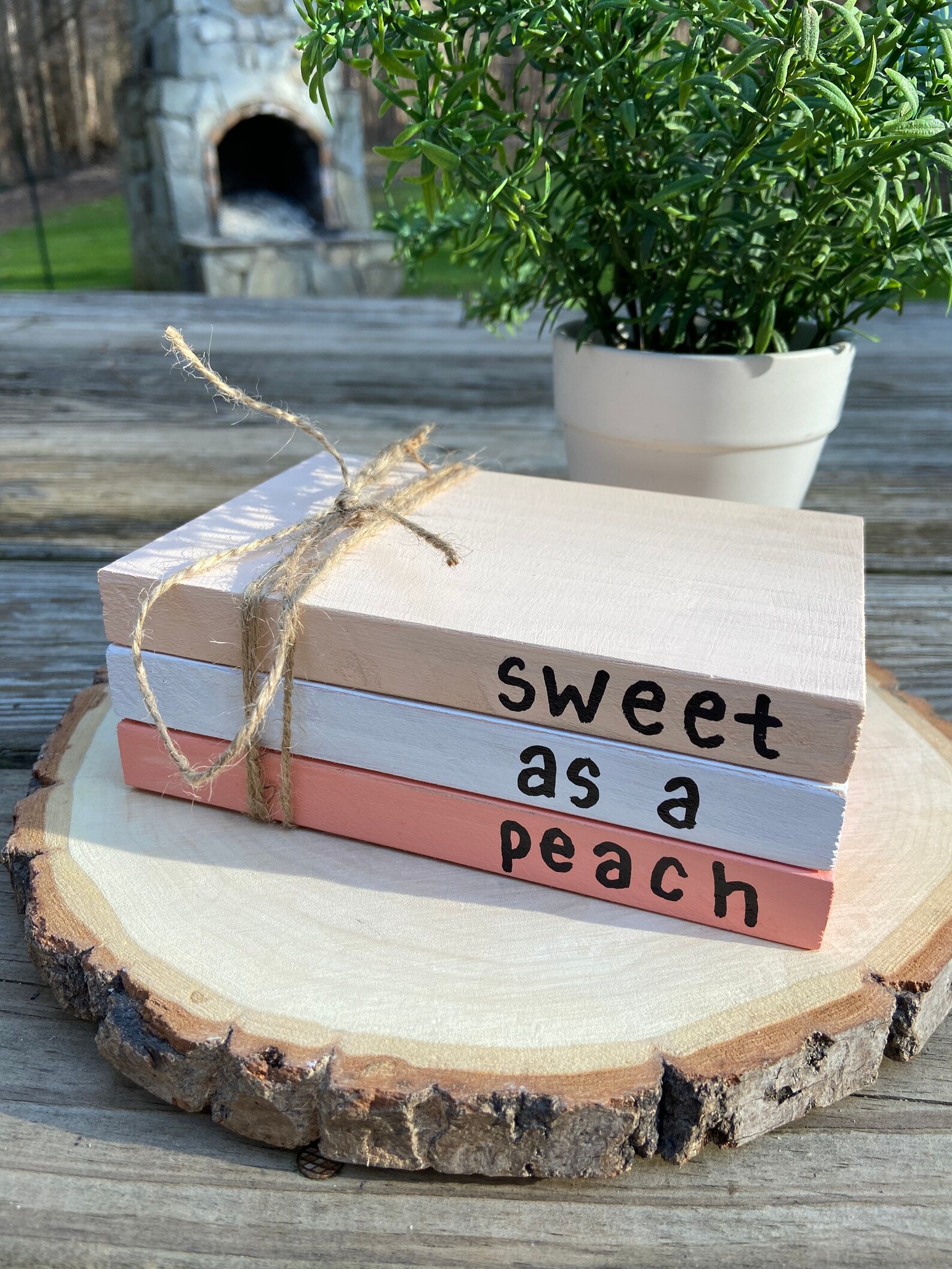Summer Tiered Tray Decor Peaches Decor Peach Book Stack - Etsy