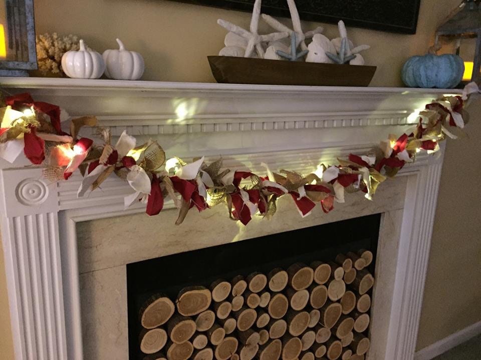 Lighted Rag Garland Christmas Garland With Lights Light up - Etsy