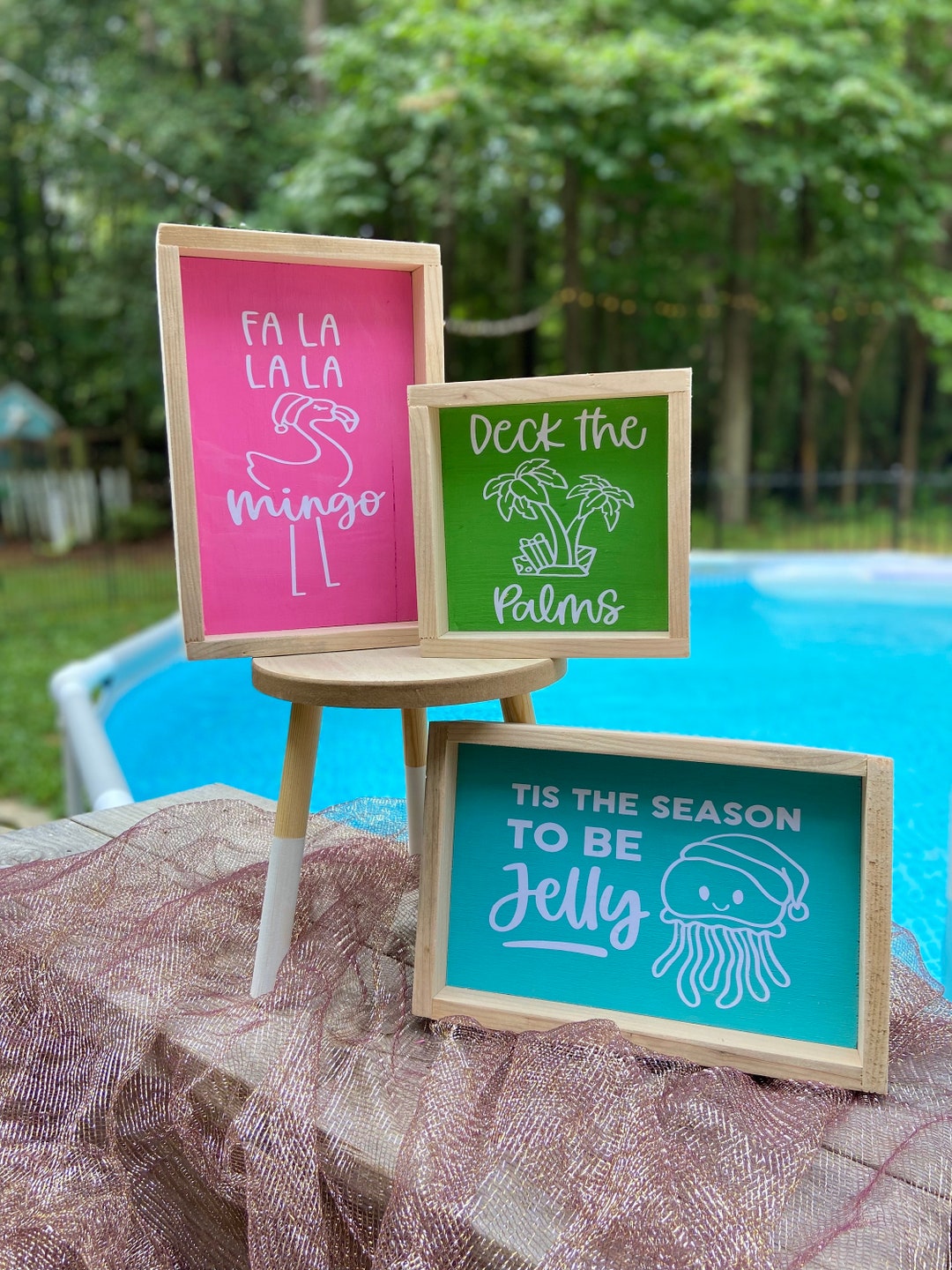 Coastal Christmas Decor| Christmas Beach Decor Sign Bundle | Deck the ...