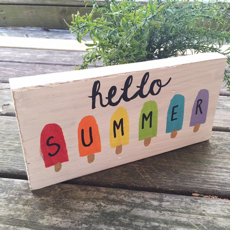 Hello Summer Sign Popsicle Sign Tiered Tray Decor Summer | Etsy