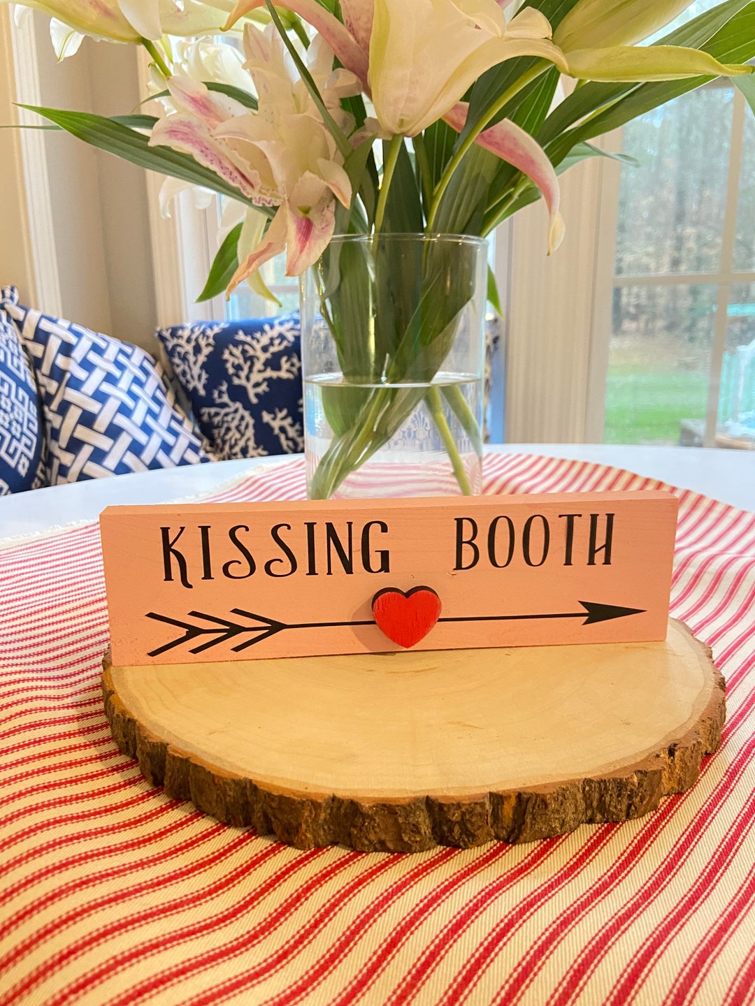 Kissing Booth Valentine Sign: Reclaimed Wood Tiered Tray Decor - Etsy